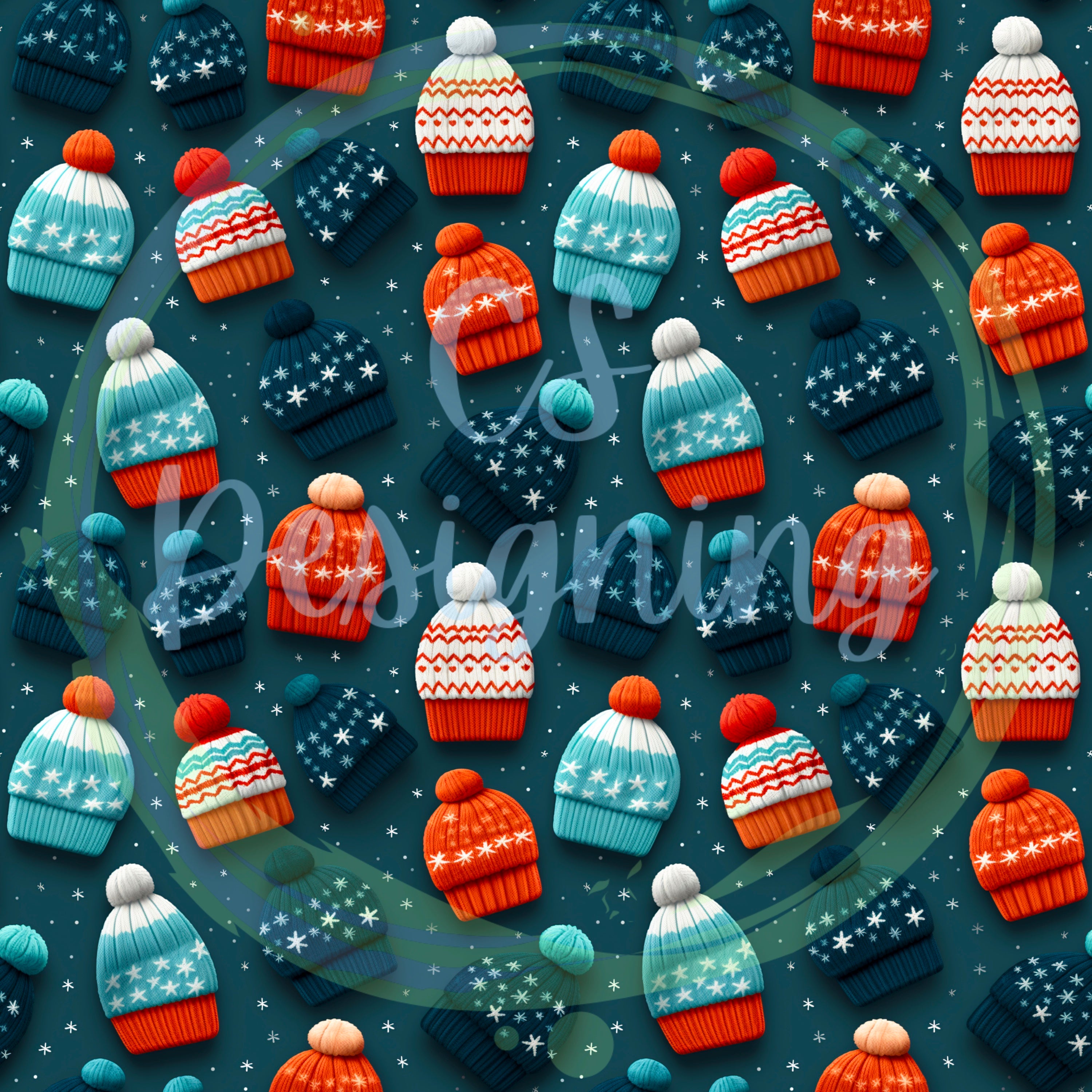 Winter beanies seamless pattern – Csdesigning18