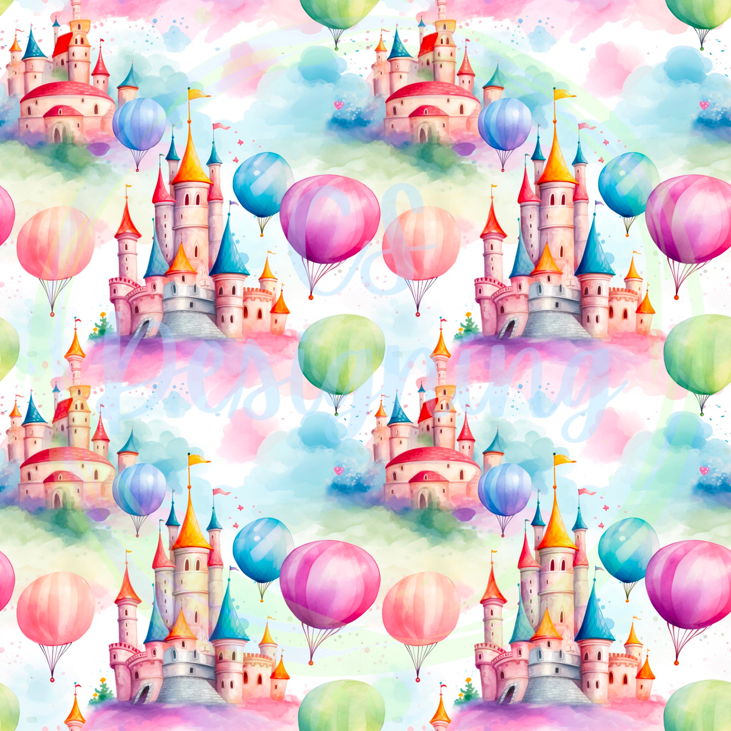 Princess castles seamless pattern – Csdesigning18