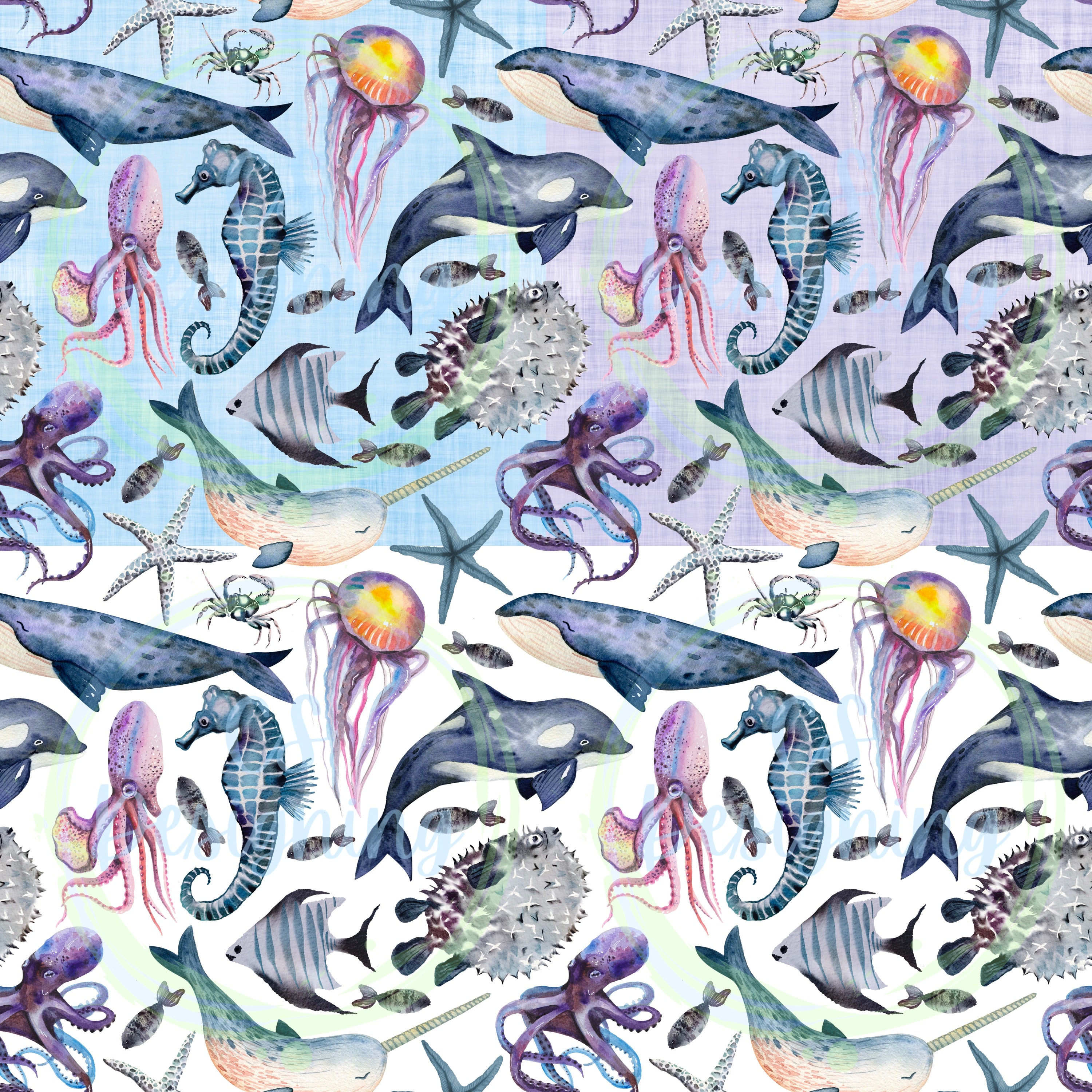 Deep sea animals seamless pattern – Csdesigning18