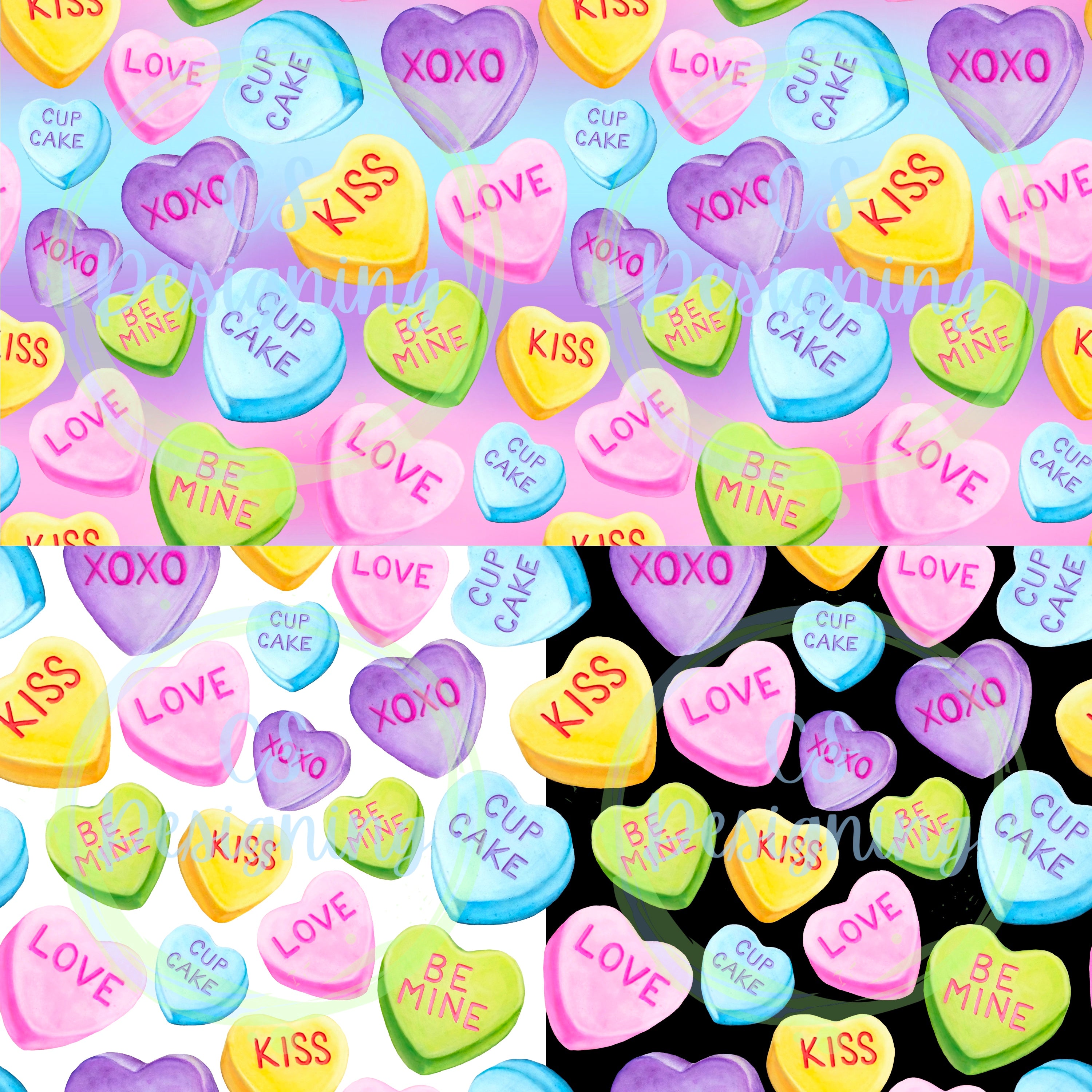Candy hearts seamless pattern – Csdesigning18